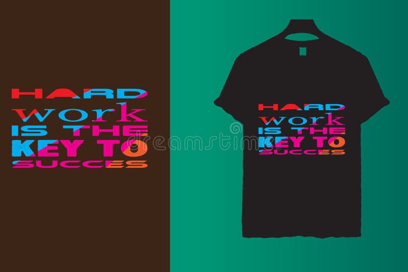 Hard Work T-shirt Design Black Color Stock Vector - Illustration of ...