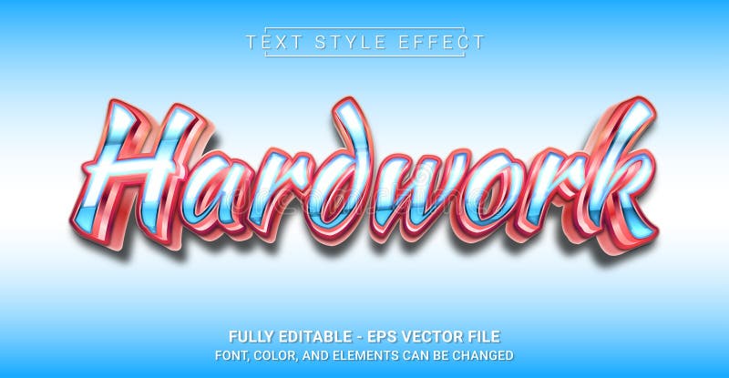Hard Work Text Style Effect. Editable Graphic Text Template Stock ...
