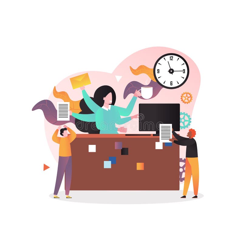 Hard Work Vector Concept for Web Banner, Website Page Stock Vector ...