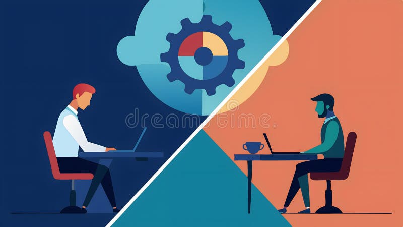 Hard Work Versus Efficiency Stock Illustration - Illustration of ...
