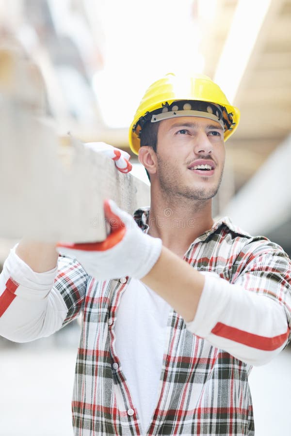 Hard Worker on Construction Site Stock Photo - Image of engineer ...