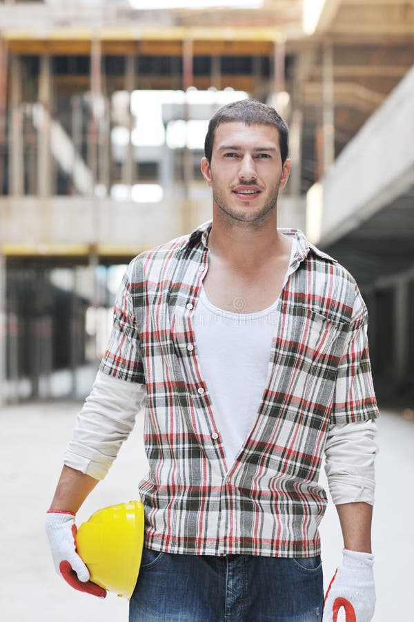 Hard Worker On Construction Site Stock Photo - Image of corporate ...