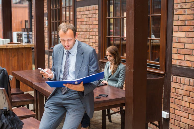 Hard Working Boss with His Secretary. Stock Photo - Image of ...
