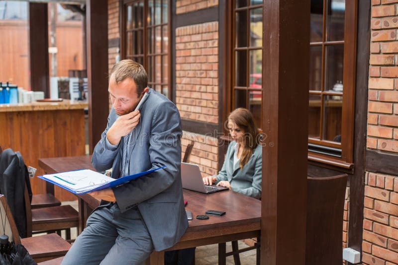 Hard Working Boss with His Secretary. Stock Photo - Image of boss ...