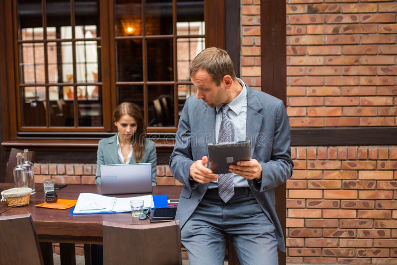 Hard Working Boss with His Secretary. Stock Image - Image of busy ...