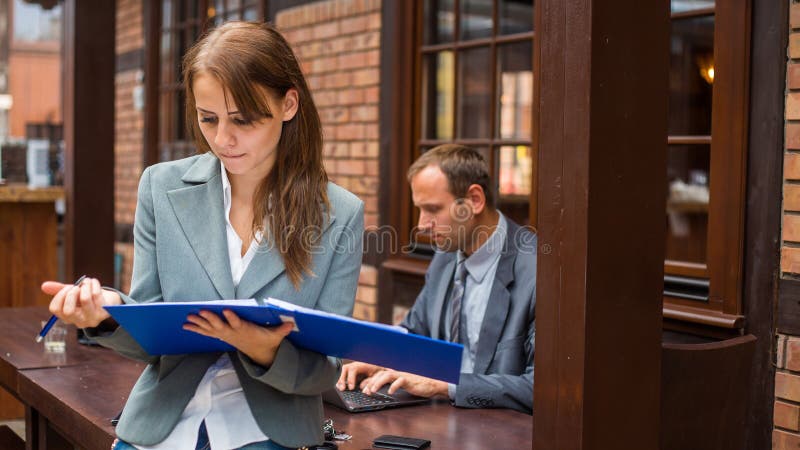 Hard Working Boss with His Secretary. Stock Photo - Image of modern ...
