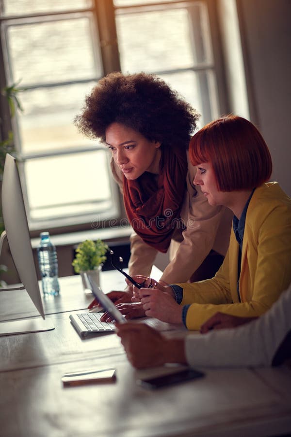 Hard working business team stock image. Image of african - 93301983