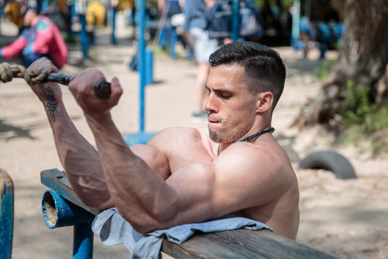 A Hard-working Guy is Doing Sports Stock Image - Image of body, china ...