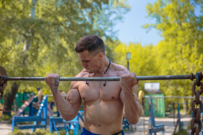 A Hard-working Guy is Doing Sports Stock Image - Image of dumbell ...
