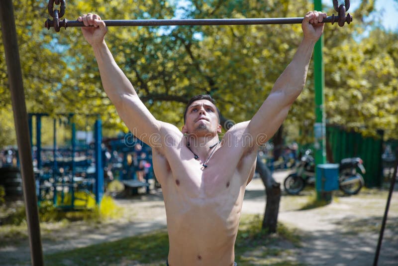 A Hard-working Guy is Doing Sports Stock Photo - Image of attractive ...