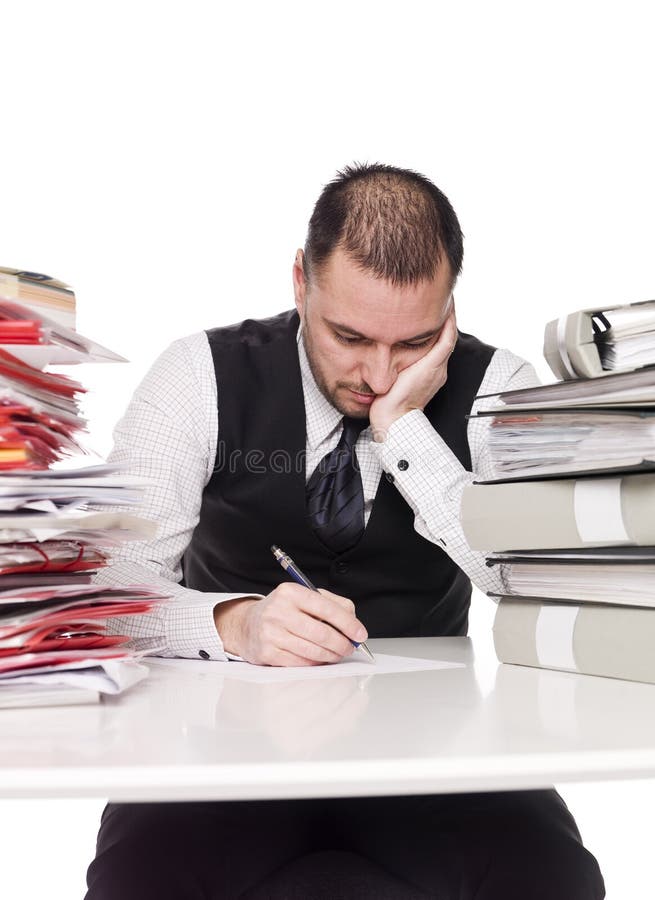 Hard working man stock image. Image of dissarray, white - 8686427