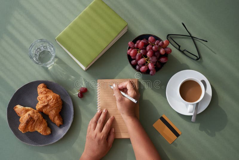Hard-Working Manager Having Breakfast Stock Image - Image of morning ...