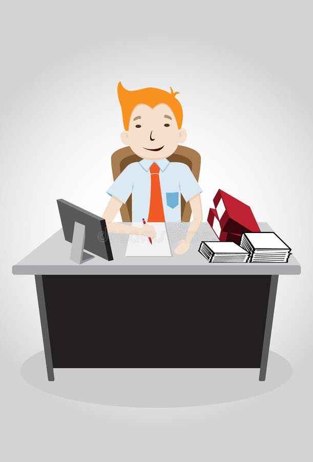 Hard Working Night in Office Stock Vector - Illustration of humor ...