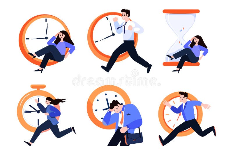 Hard Working People in Flat Style Collection Stock Vector ...