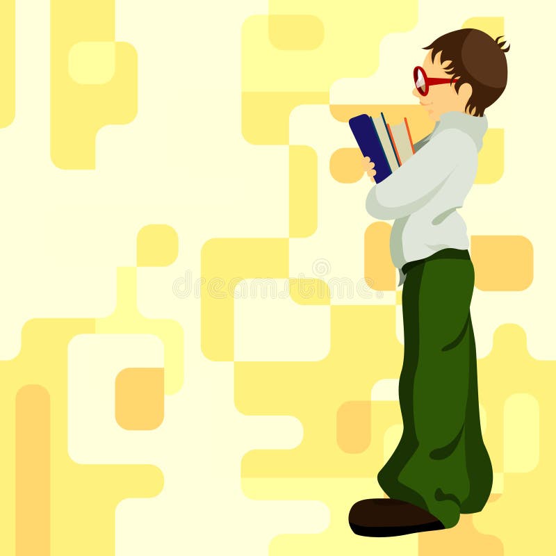 Hard working student stock vector. Illustration of wallpaper - 10831907