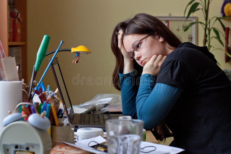 Hard working student stock photo. Image of girl, female - 51791512