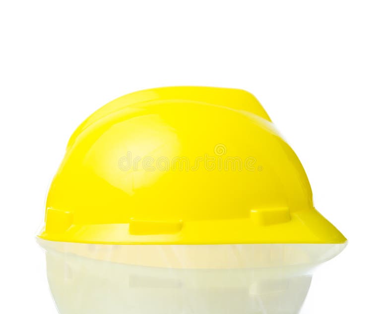 Hard Yellow Hat for Industrial Work, Engineers, Architect Isolate Stock ...