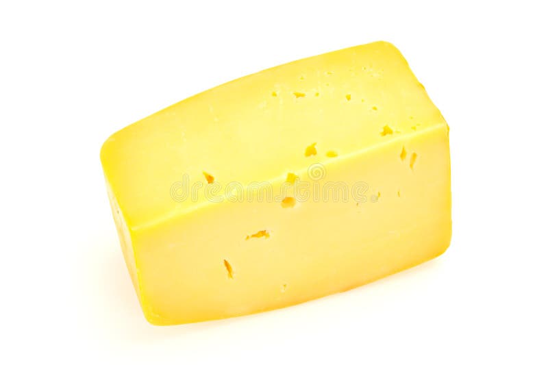 Hard Yellow Tasty Cheese Brick Stock Photo - Image of isolated ...