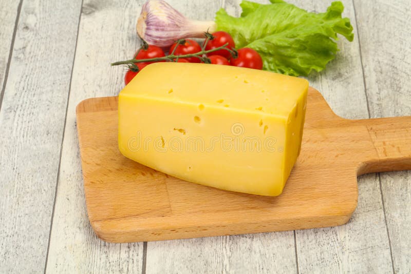 Hard Yellow Tasty Cheese Brick Stock Photo - Image of fresh, kitchen ...