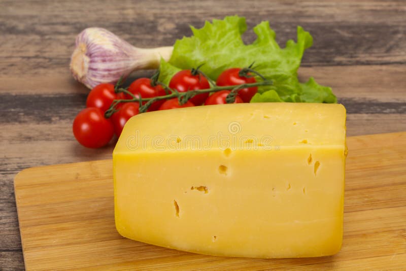 Hard Yellow Tasty Cheese Brick Stock Photo - Image of healthy, closeup ...