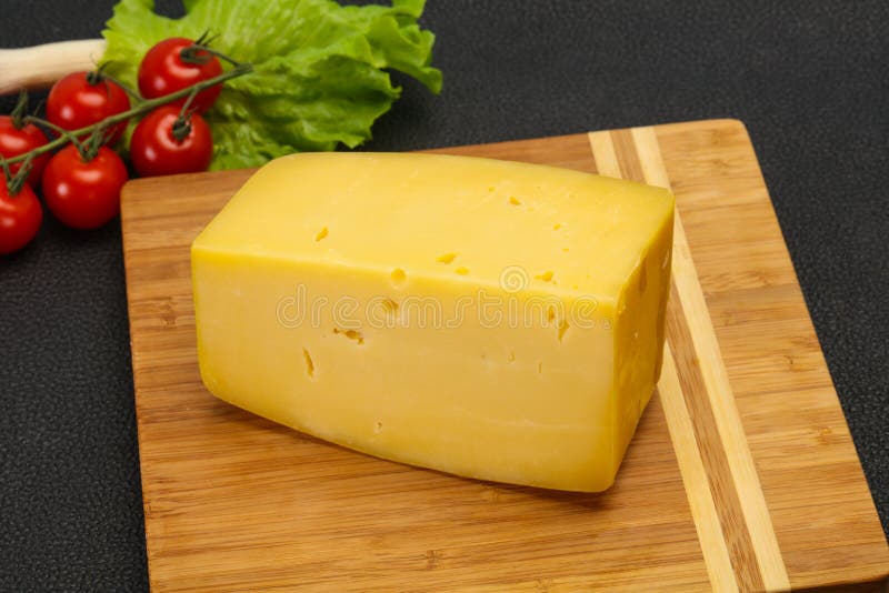 Hard Yellow Tasty Cheese Brick Stock Image - Image of healthy, closeup ...