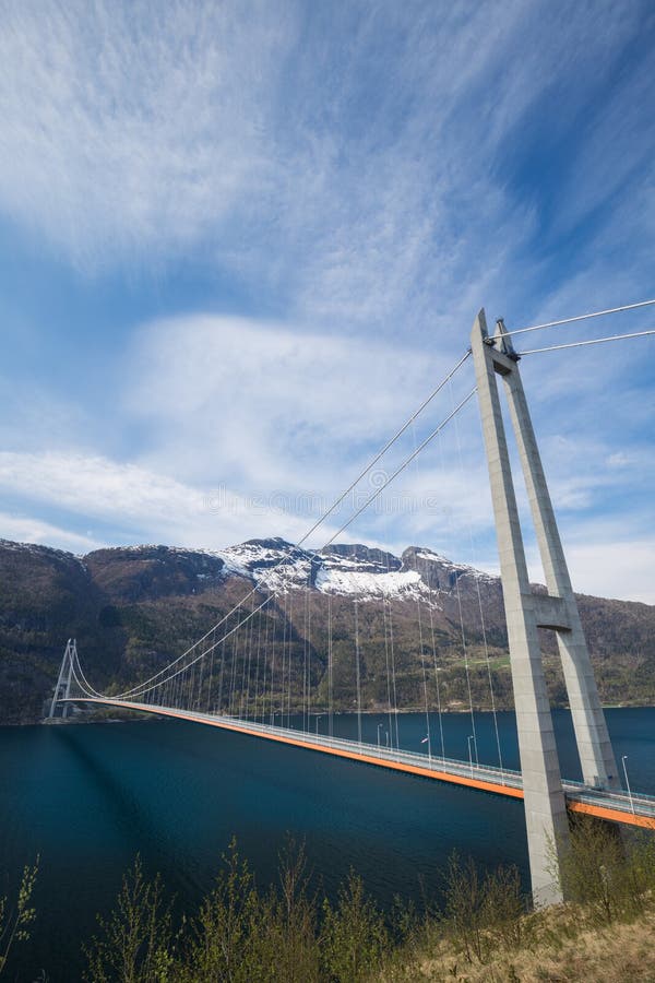 Hardanger Bridge Over Fjord, Norway Stock Image - Image of ...