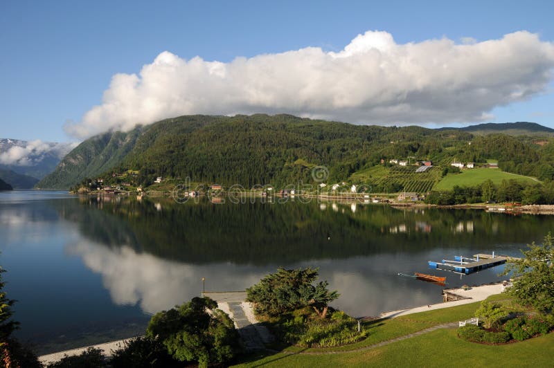 Hardangerfjord, Ulvik stock image. Image of mountain - 15719133