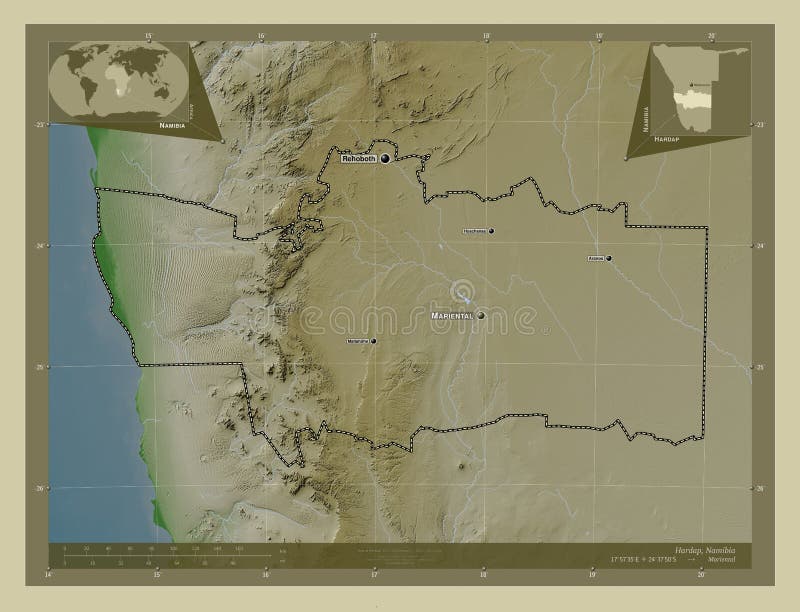 Hardap, Namibia. Wiki. Labelled Points of Cities Stock Illustration ...