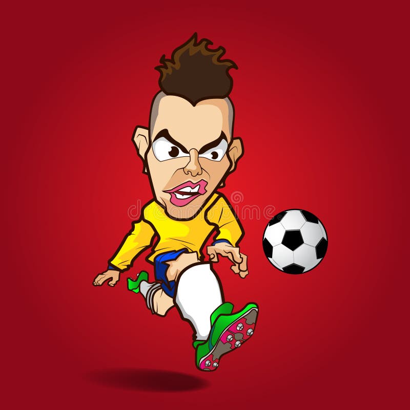 The Hardcore Shooting Football Cartoon Stock Vector - Illustration of ...