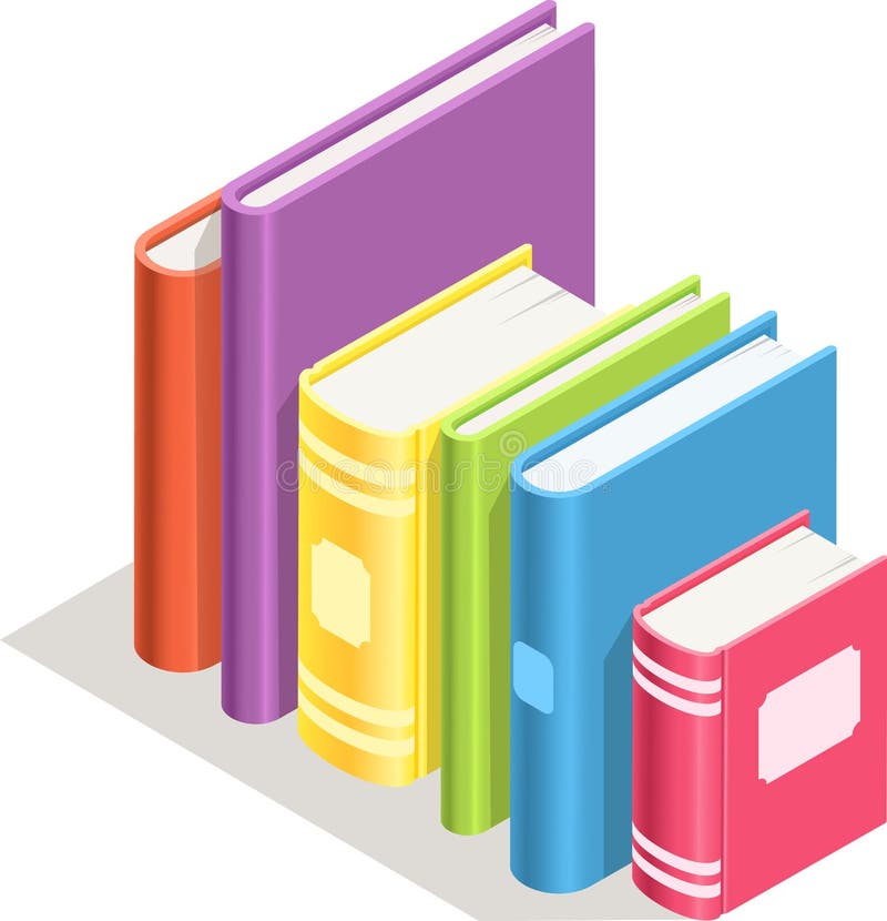 Hardcover Books with Colorful Covers are Standing Upright, Creating a ...