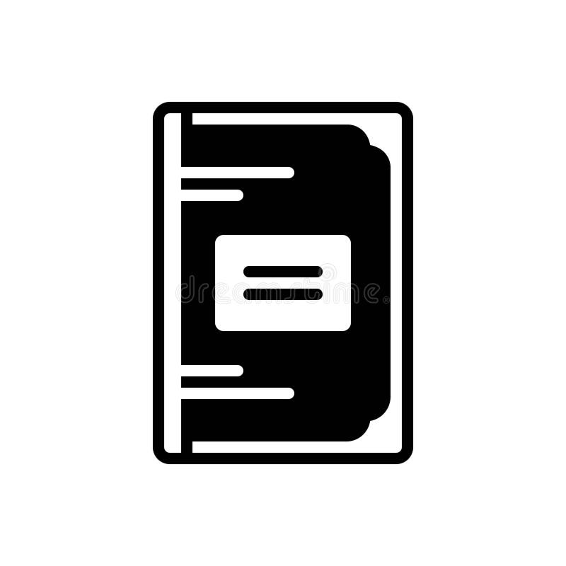 Black Solid Icon for Hardcover, Booklet and Copy Stock Vector ...