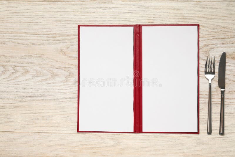 Hardcover Notebook with Blank Sheets for Menu Design and Cutlery on ...