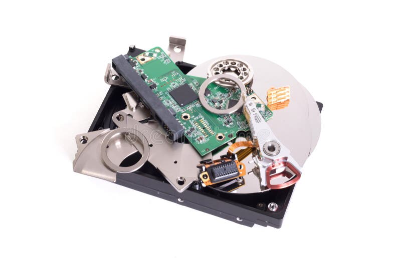 Harddisk Close-up Details Of The Computer, Harddisk In Parts Stock ...