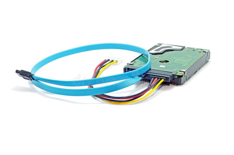 Harddisk Drive(HDD) with Power Cable and Sata Cable Stock Photo - Image ...
