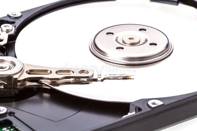 Harddisk Drive (HDD) with Top Cover Open Isolated on White Stock Photo ...