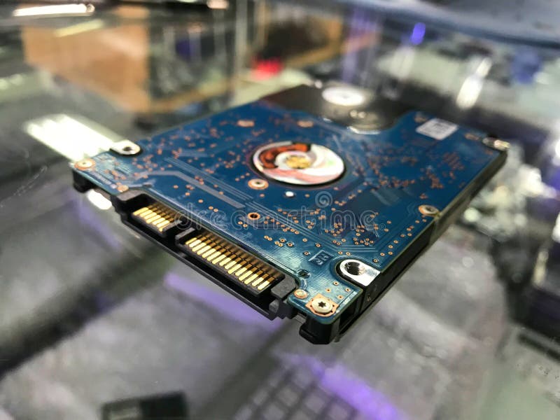 The Hard Disk Drive on the Glasss Stock Image - Image of inside ...