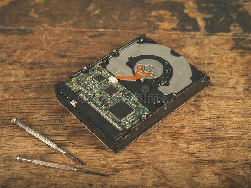 Harddrive and Screwdriver on Desk Stock Image - Image of data, memory ...
