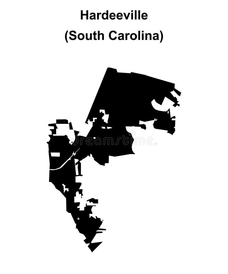 Hardeeville outline map stock vector. Illustration of vector - 357534184