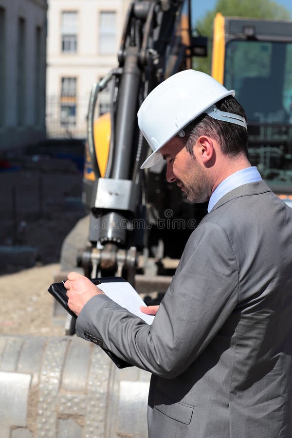 Hardhat man stock image. Image of plan, artisan, foreman - 20833015