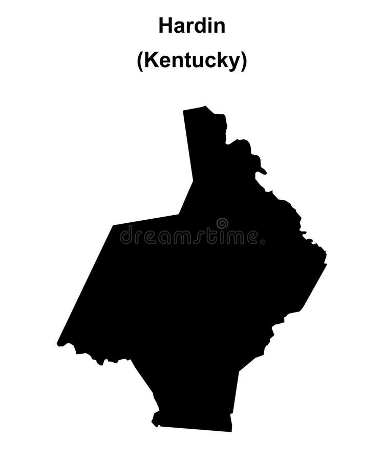 Hardin outline map stock vector. Illustration of outline - 361597771