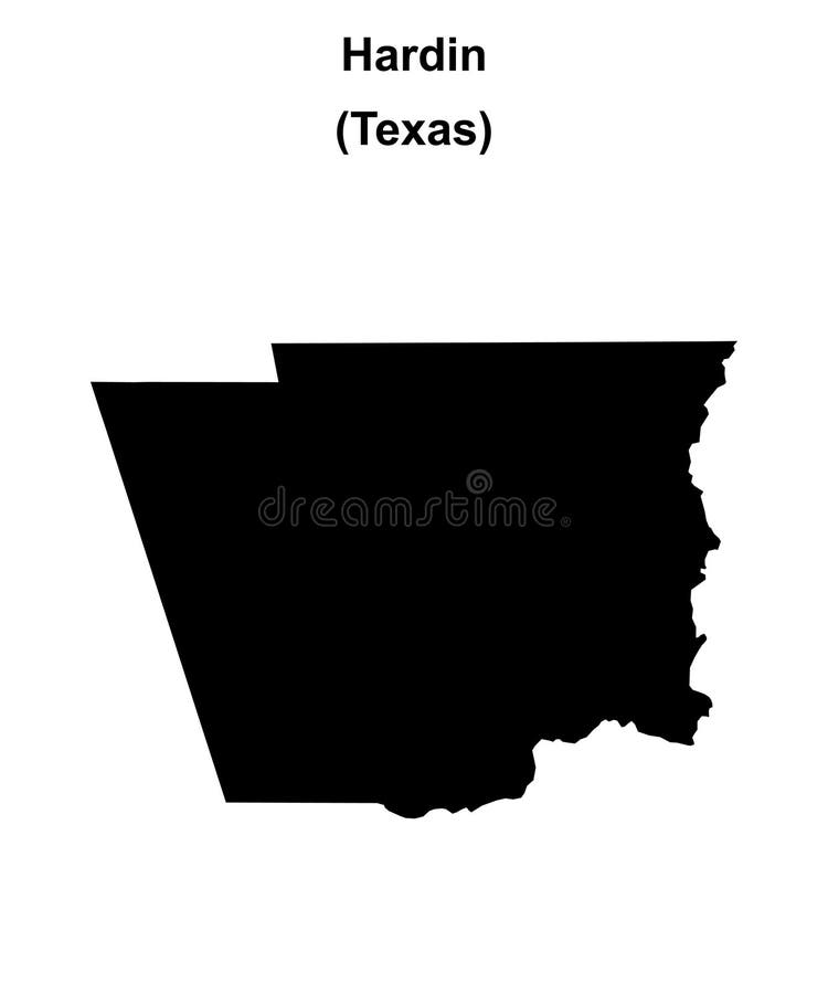 Hardin outline map stock vector. Illustration of region - 361791758