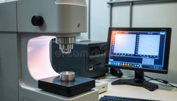 Hardness Testing Machine Analyzing Metal Specimen, Generative Ai Stock ...