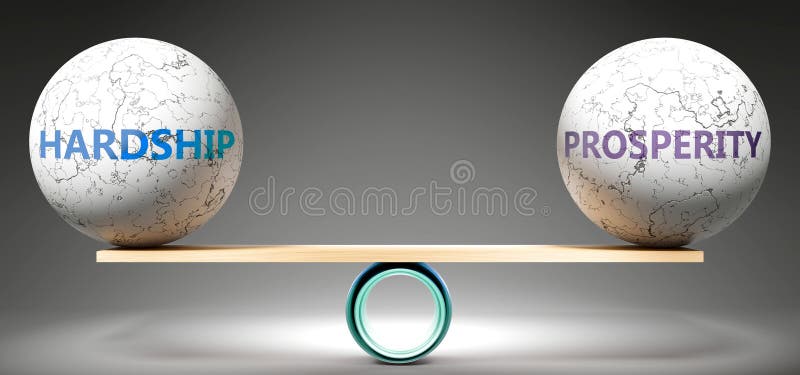 Hardship and Prosperity in Balance Stock Photo - Image of symbol ...