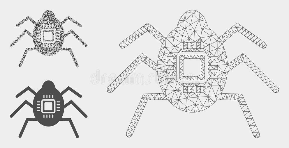 Hardware Bug Vector Mesh Carcass Model and Triangle Mosaic Icon Stock ...