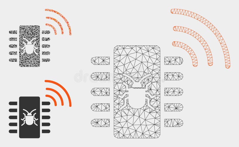 Hardware Bug Vector Mesh 2D Model and Triangle Mosaic Icon Stock Vector ...