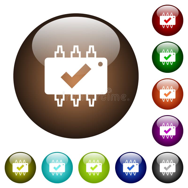Hardware Checked Color Glass Buttons Stock Vector - Illustration of ...