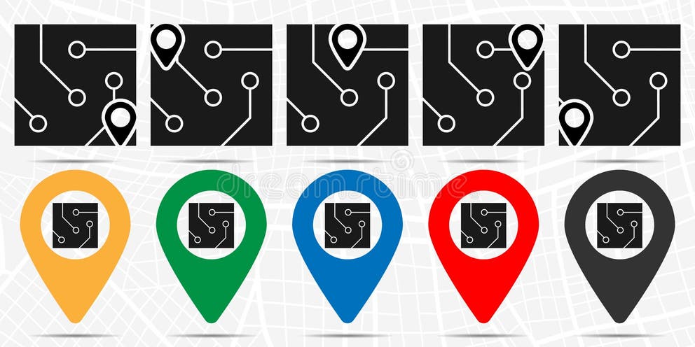 Map Location Chip Icon Stock Illustrations – 801 Map Location Chip Icon ...