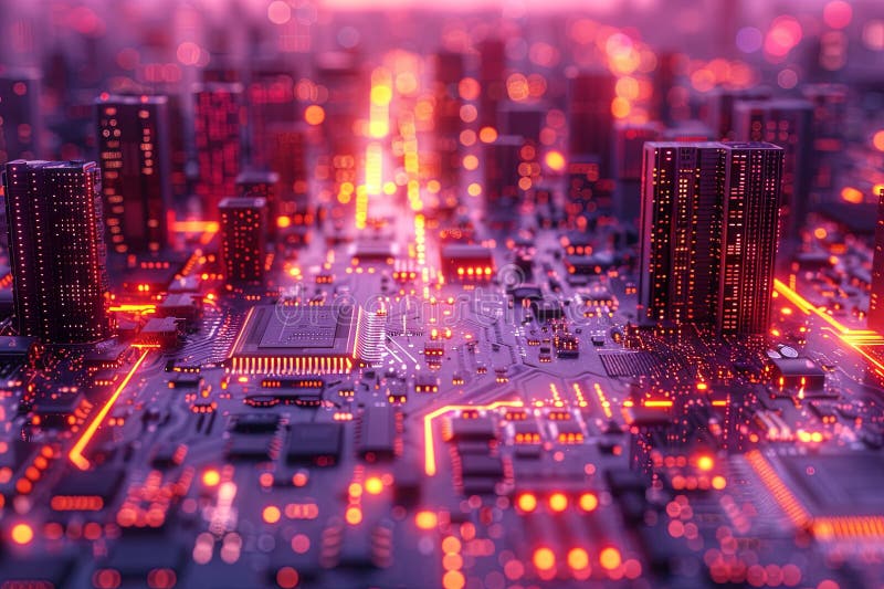 Hardware Chip Isolated on Black Background Electrical Circuit Board ...