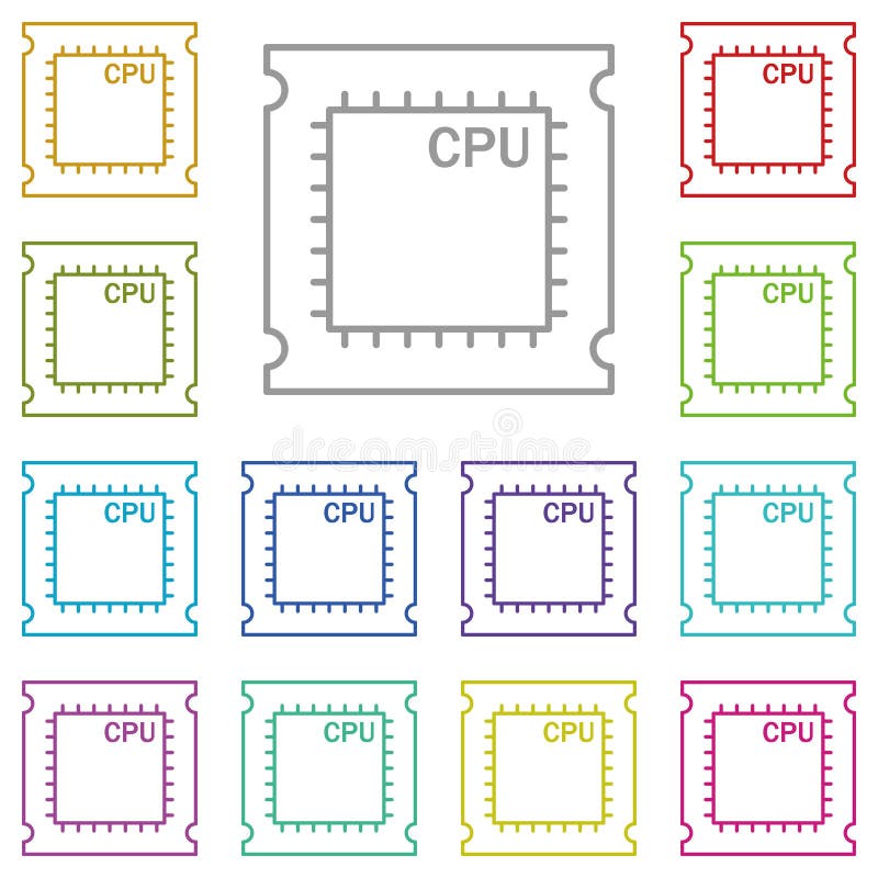 Hardware Chip Processor Multi Color Icon Simple Thin Line Outline Vector Of Hardware Icons