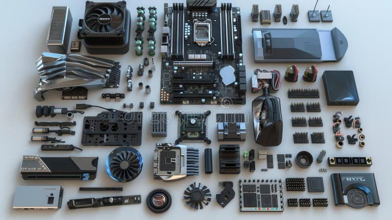 Hardware Components. Concept of Computer Hardware Stock Illustration ...